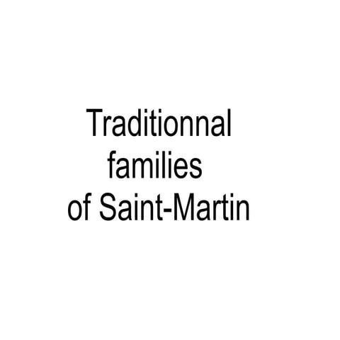 Traditionnal families of Sin maatin in the Caribbean | ODP