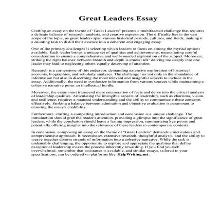 Essay On A Good Leader.pdf