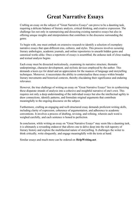 Great Narrative Essays 13 Best Narrative Essay Examples Amp Templates