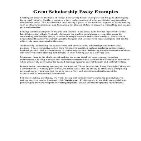 Great Scholarship Essay Examples. 15 Winning Scholarship Essay Examples ...