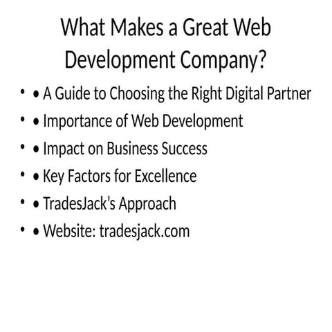 "Key Elements of a Successful Web Development Company" | PPTX