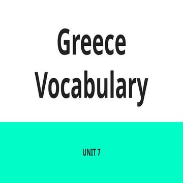 Greece Vocabulary 6th Grade TN social studies standards | PPTX