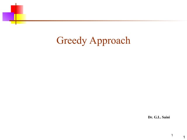 Greedy Approach in Design Analysis and Algorithms | PPT Greedy Approach in Design Analysis and Algorithms | PPT