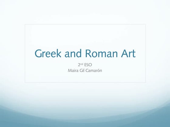 Greek and roman art history | PPT