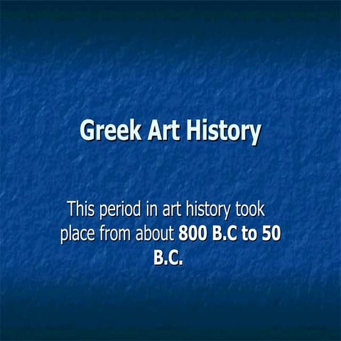 Greek and roman art history | PPT