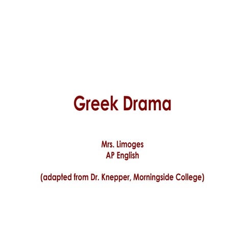 Greek drama | PPT