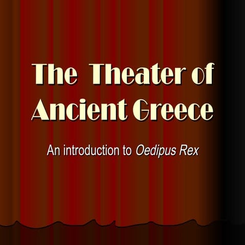 Greek drama oedipus rex | PPT