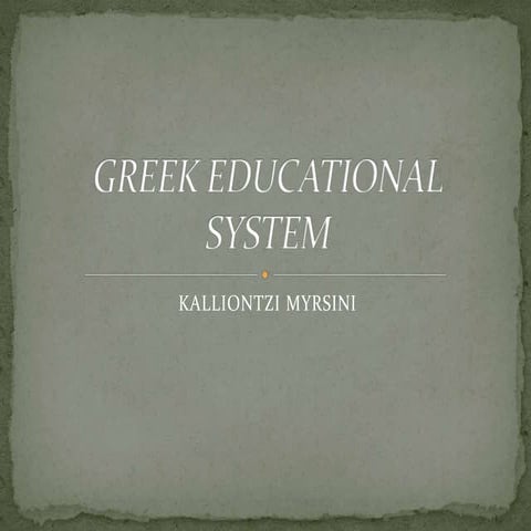 Greek educational system | PPTX | Postgraduate Education | College ...