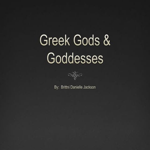Greek Gods and Goddesses | PPTX