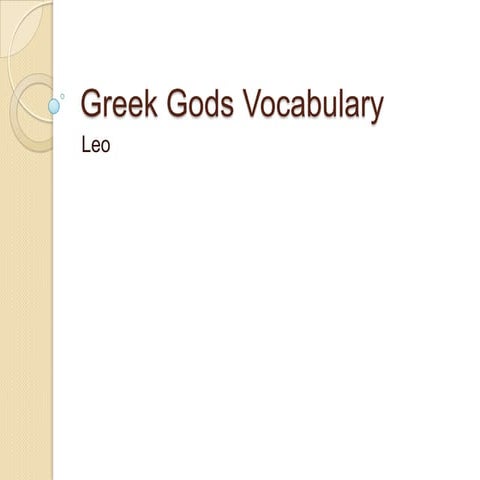 Greek gods vocabulary | PPTX