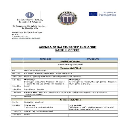 Greek exchange agenda | PDF