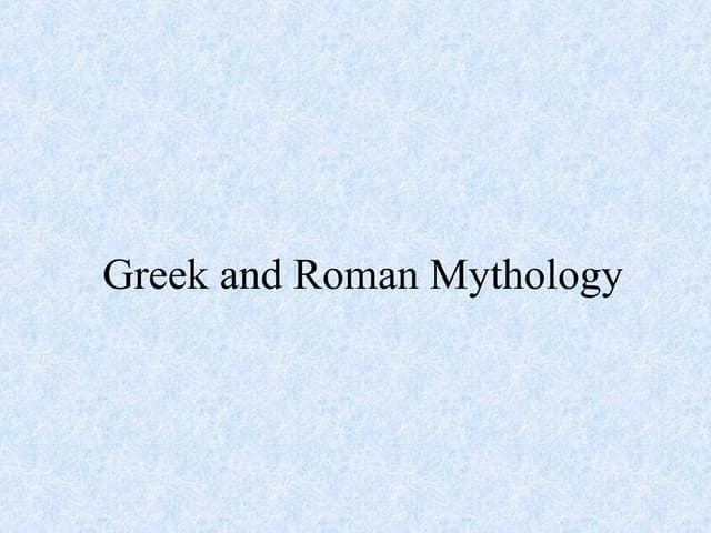 Introduction to Mythology | PPTX