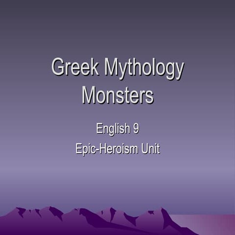 Greek mythology monsters | PPT