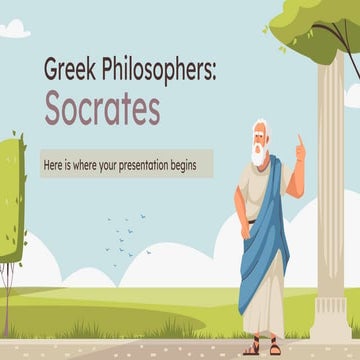 slide filosofia grega socrates layout editável | PPT