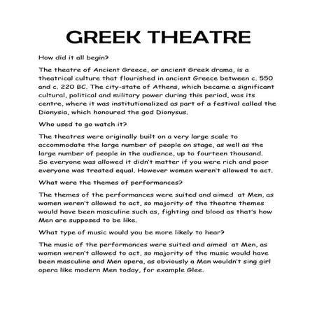 Greek theatre | DOCX