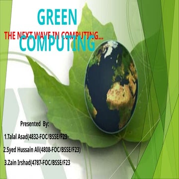 Green Computing Presentation 1 Pptx For Presentation Pptx