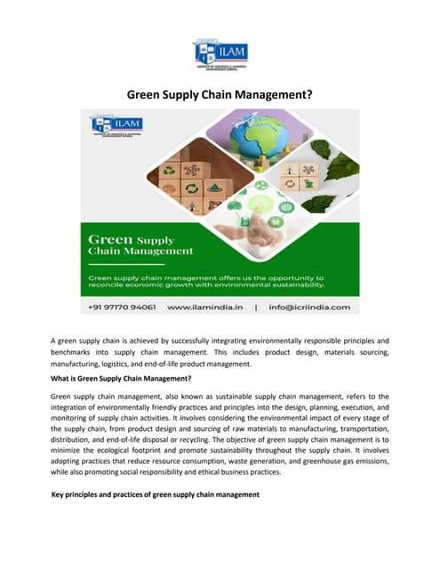 PPT On Green Supply Chain Managment | PPT
