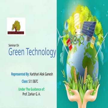 Green Technology Driving Sustainable Innovation | PPTX