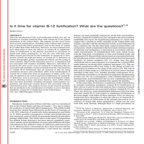 B Vitamins and Cognitive Function Research Poster | PDF