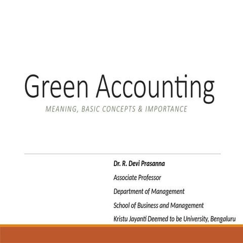 GREEN ACCOUNTING PPT | PPTX