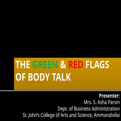 Green and Red Flags of Body Talk_Body Language | PPTX