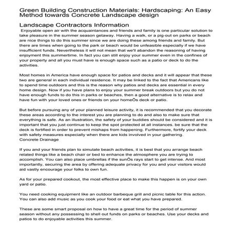 Green Building Construction Materials: Hardscaping: An Easy Method ...