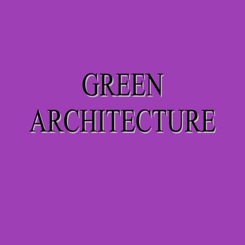 Green architecture 01 | PPT
