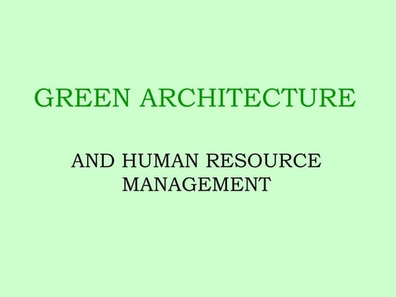 Green architecture 01 | PPT