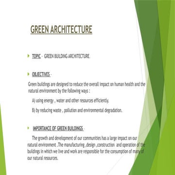 GREEN ARCHITECTURE STUDY ANALYSISppt.pptx | Environmental Services ...