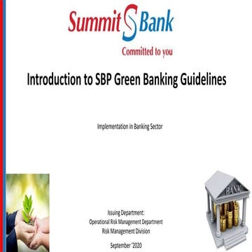 Introduction to Green Banking | PPTX