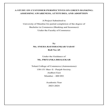 Information and studies on Green banking | PDF