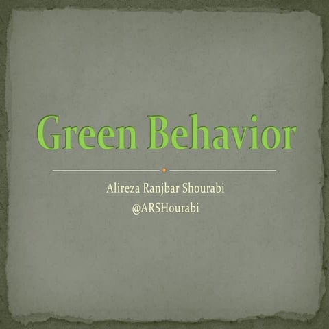 Green Behavior | PDF