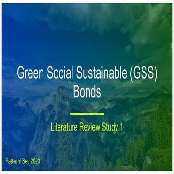 GSS Bonds- Green Social Sustainability bonds | PPTX