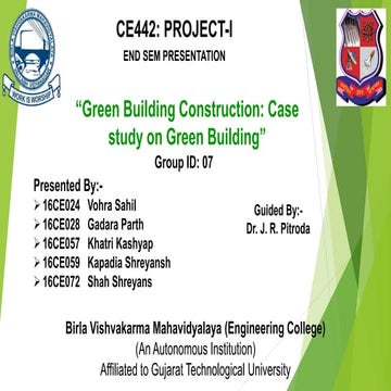 Green Building Construction: Case study on Green Building | PPTX