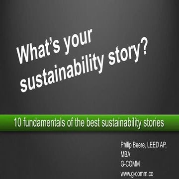 What’s Your Sustainability Story? The 10-step CSR formula | PPT
