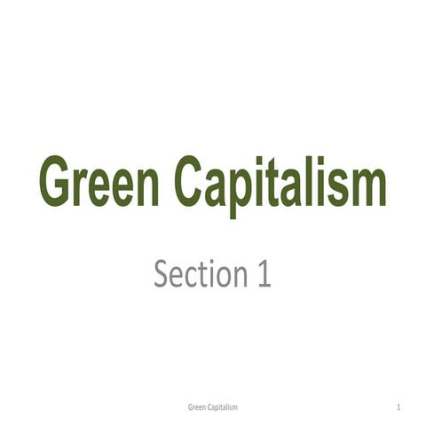 Green capitalism | PPT