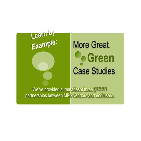 Green case studies | PPTX