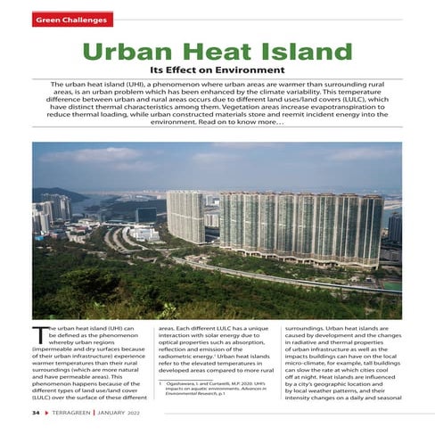 Green challenges - Urban Heat island | PDF