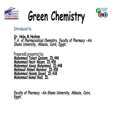 Green Chemistry Synthesis of Naproxen | PPTX