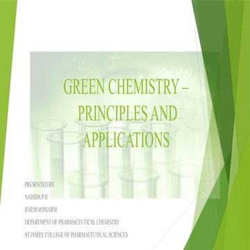 Green chemistry-presentation | PPTX