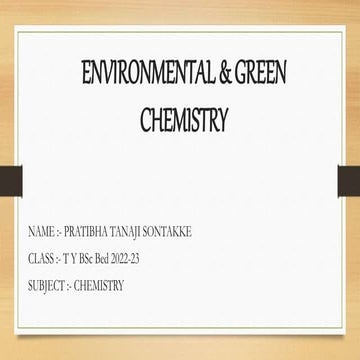 green chemistry -.pptx | Science