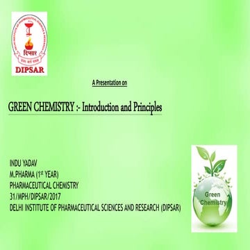 Green chemistry-presentation | PPTX