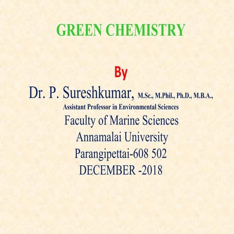 Green chemistry | PPT