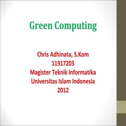Green computing | PPT