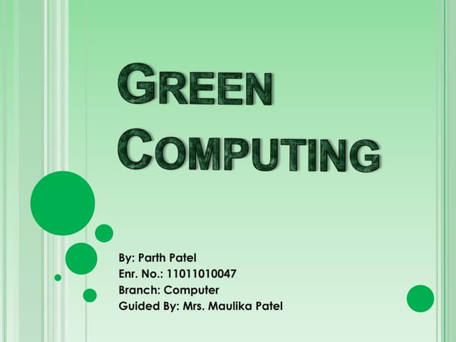 Green Computing | PPTX