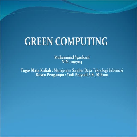 Green computing | PPTX