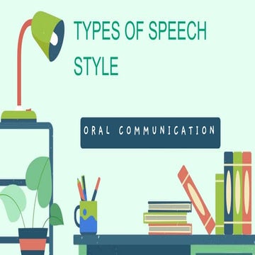 Types of speech style | PPTX