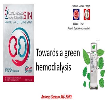 Green dialysis.prof. Santoro | PPTX