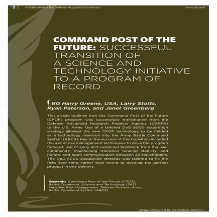 Military Command Post of the Future | PDF