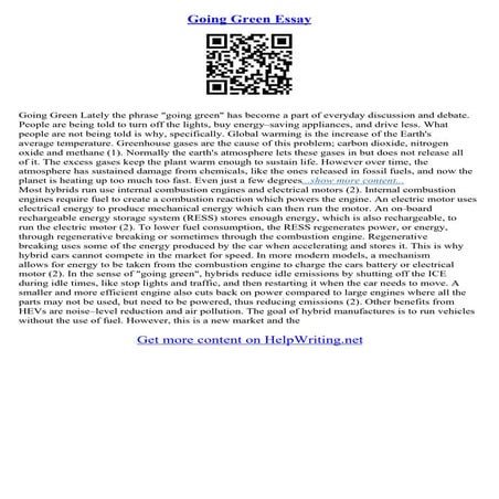 Green Earth Essay | PDF